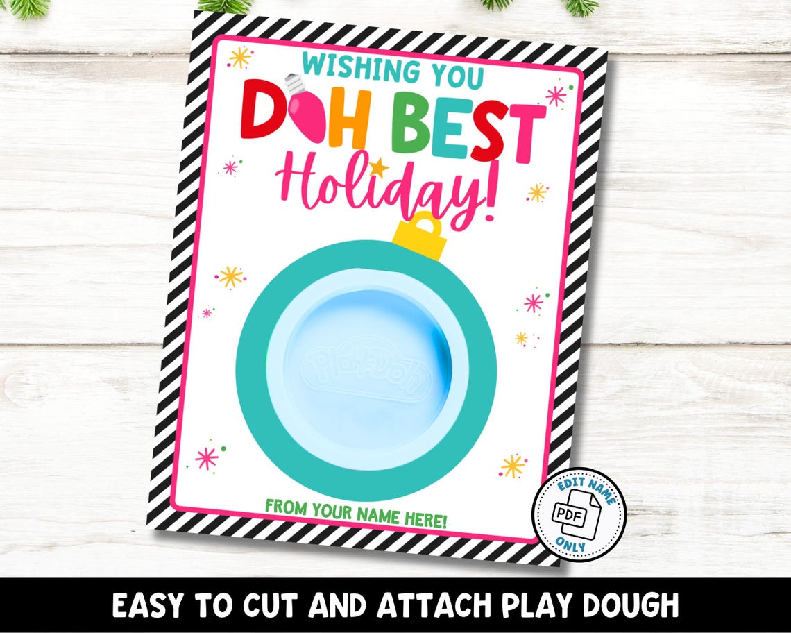 Christmas Play Dough Cards | Holiday Kids Gift | Personalized PDF - Etsy
