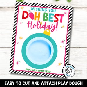 Printable Christmas Play Dough Holder Card for Kids Gift | Holiday ...