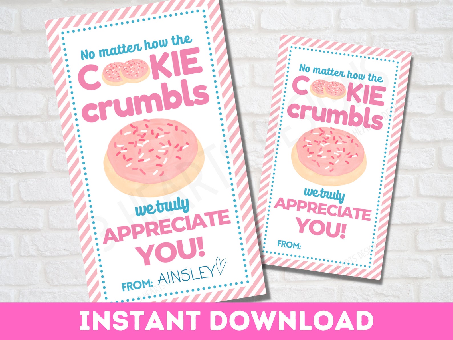 PRINTABLE Cookie Thank You Tag Cookie Appreciation Gift Tag - Etsy