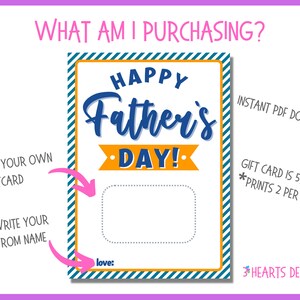 Fathers Day Gift Card Holder | Printable Fathers Day Card | Gift for ...