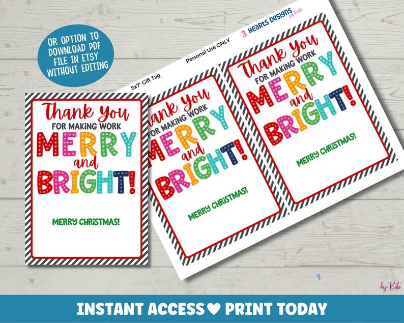 Staff Gift Card Holder Christmas Printable | Secret Santa for Work ...