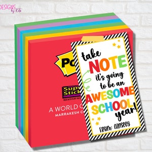 Back to School Teacher Gift Printable | Take Note Tag | First Day of ...