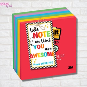 Teacher Gift Tag | Take Note You Are Awesome Gift Tag | Thank You ...