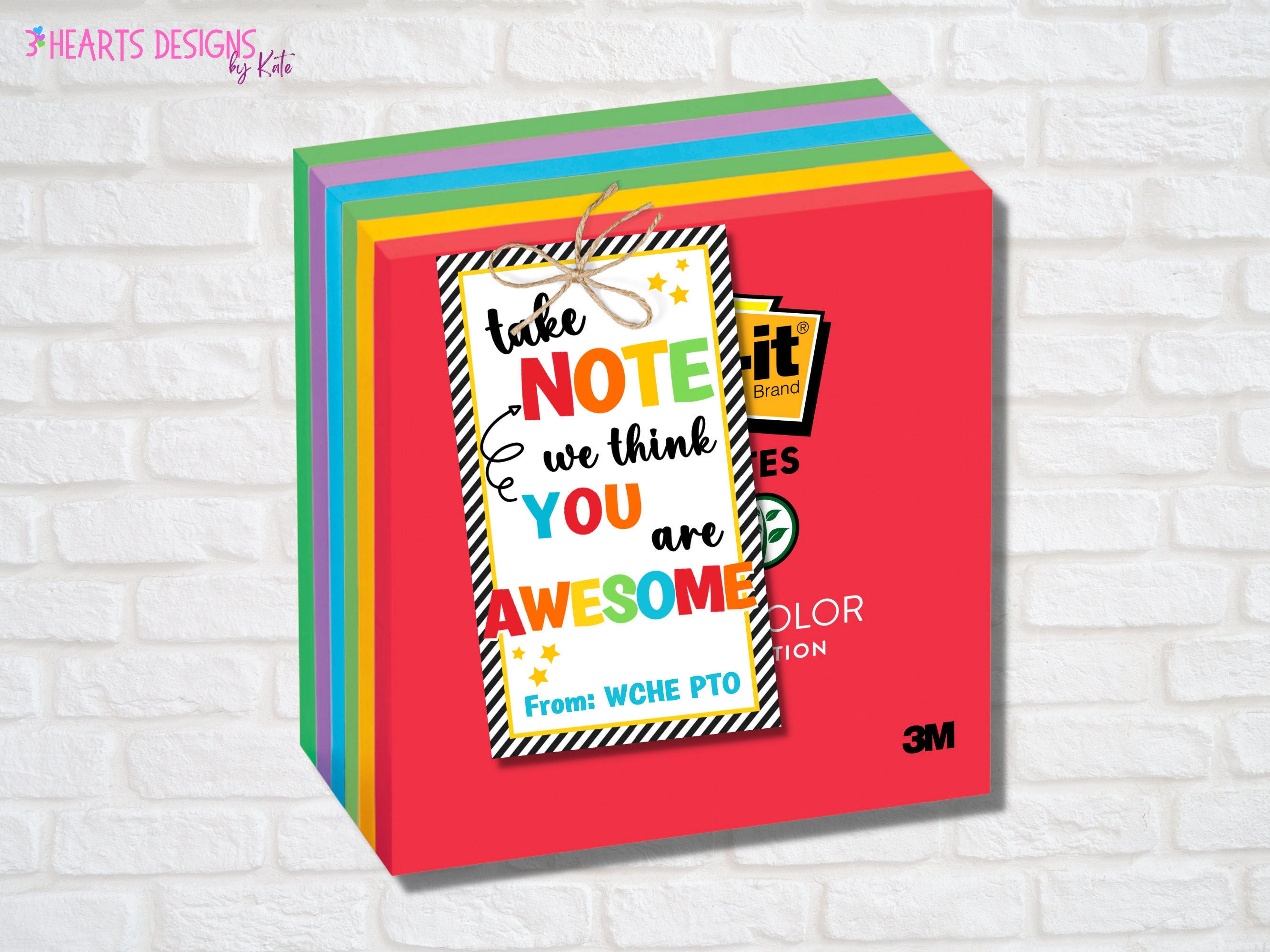Teacher Gift Tag | Take Note You Are Awesome Gift Tag | Thank You ...
