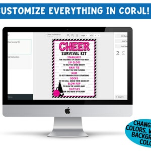 Editable Cheer Survival Kit Printable for Dance Cheer Team Gifts Goodie ...