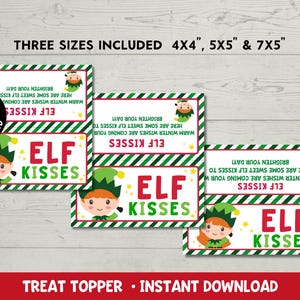 Elf Kisses Treat Bag Topper for Kids | Holiday Goodie Instant Download ...