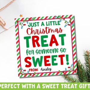 Printable Christmas Gift Tags Christmas Treats Gift Tags Holiday Favor ...