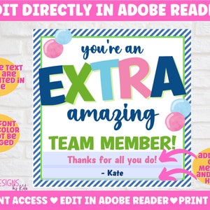 Printable Team Appreciation Tags for Employees and Coworkers ...
