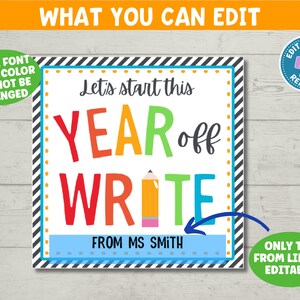 Back to School Teacher Gift Tag Printable | Pencil Gift Tag | First Day ...