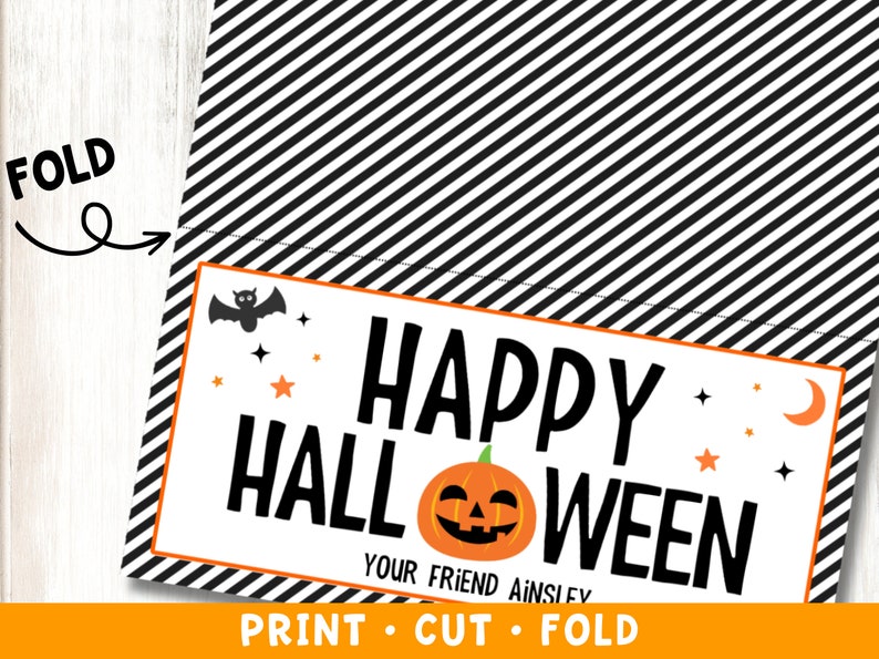 Editable Halloween Treat Bag Topper: Kids Party Favor | Corjl PDF - Etsy
