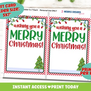 Printable Gift Card Holder Christmas | Merry Christmas Card | Teacher ...