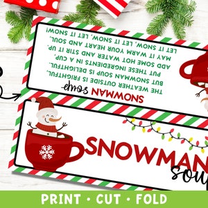 Snowman Soup Treat Bag Topper for Hot Cocoa Gift | Christmas Class ...