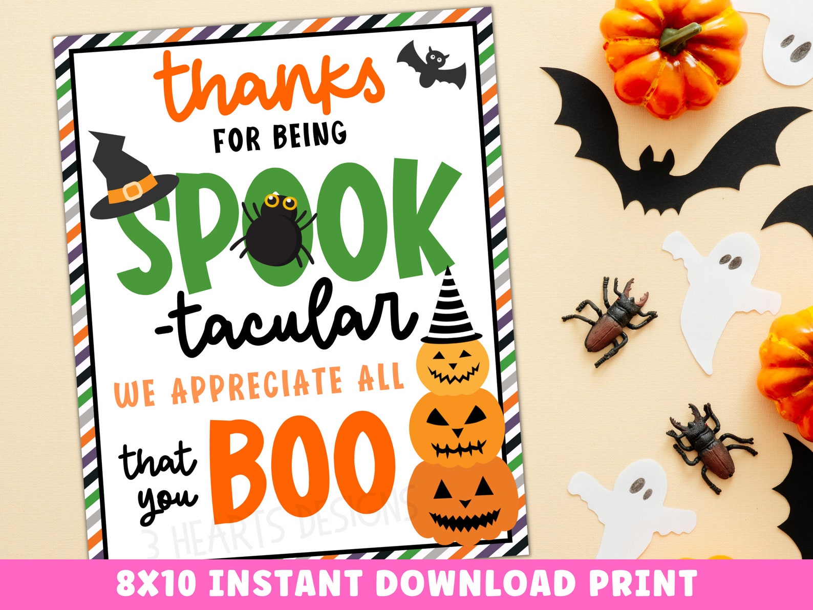 Halloween Appreciation Sign Printable Thanks for Being - Etsy
