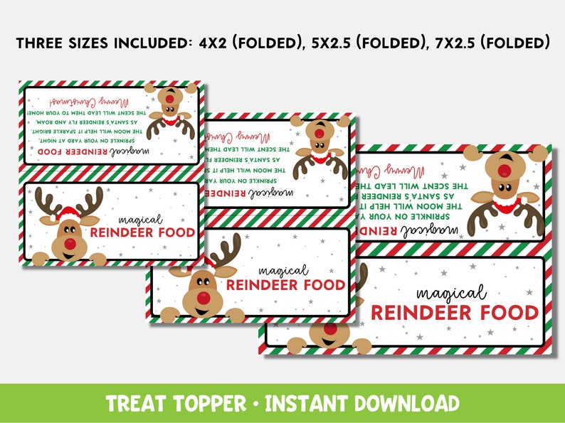 Magic Reindeer Food Treat Bag Topper Printable Christmas Eve - Etsy