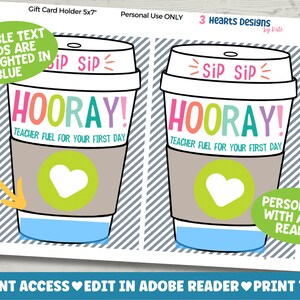 Back to School Teacher Gift Card Holder | Sip Sip Hooray Coffee Gift ...
