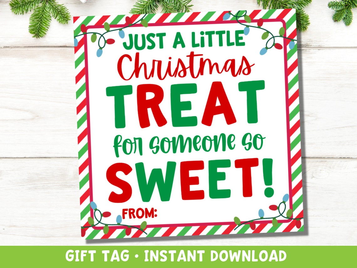 Christmas Treat Gift Tags: Holiday Thank You Notes | Instant Download ...