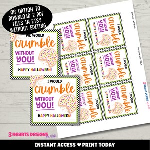 Personalized Halloween Cookie Gift Tag Printable for Teacher and ...