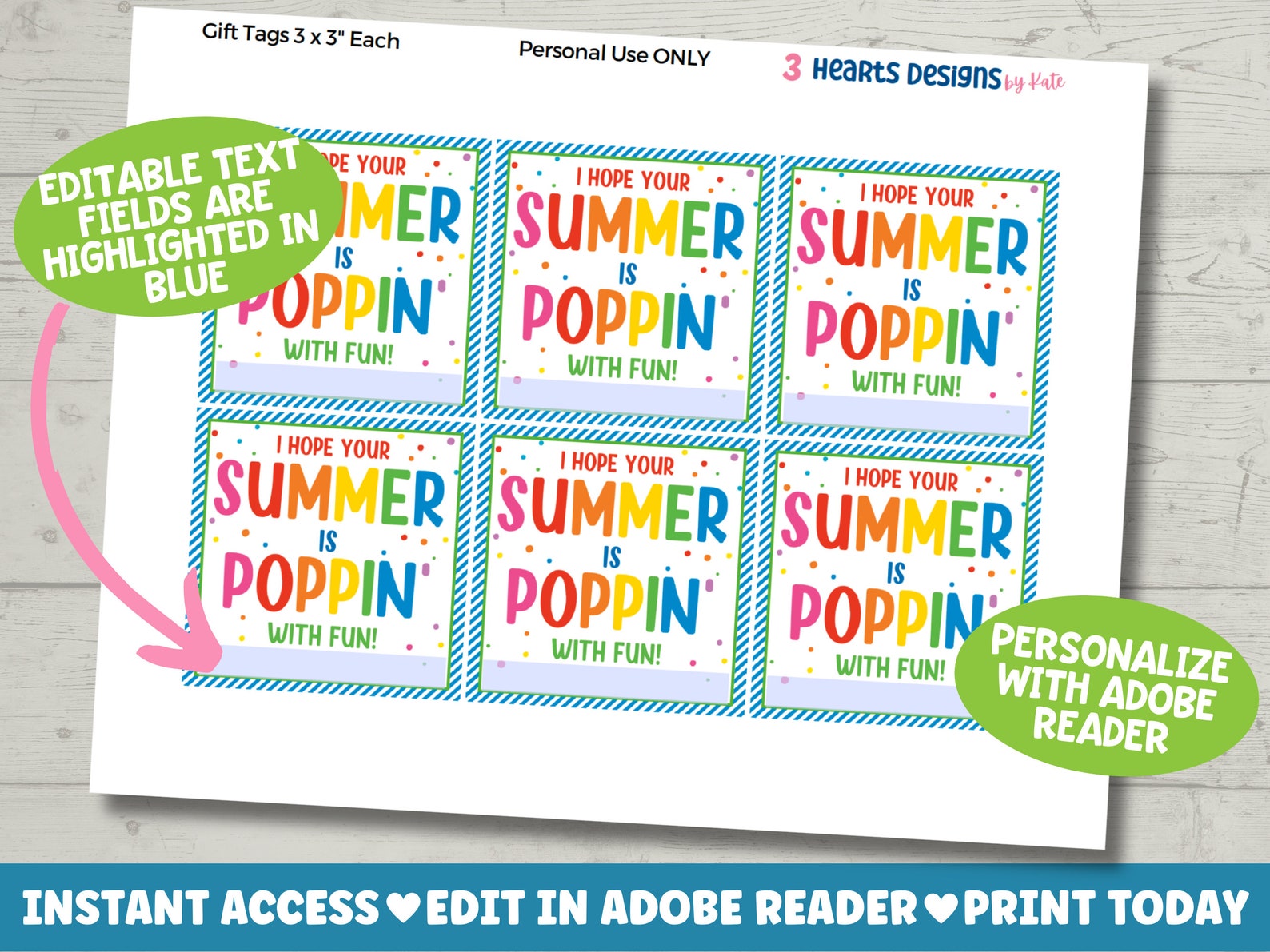 End of School Pop It Gift Tag Printable End of Year Student - Etsy