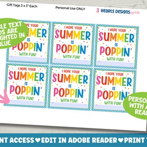 End of School Pop It Gift Tag Printable End of Year Student Gifts Gift ...