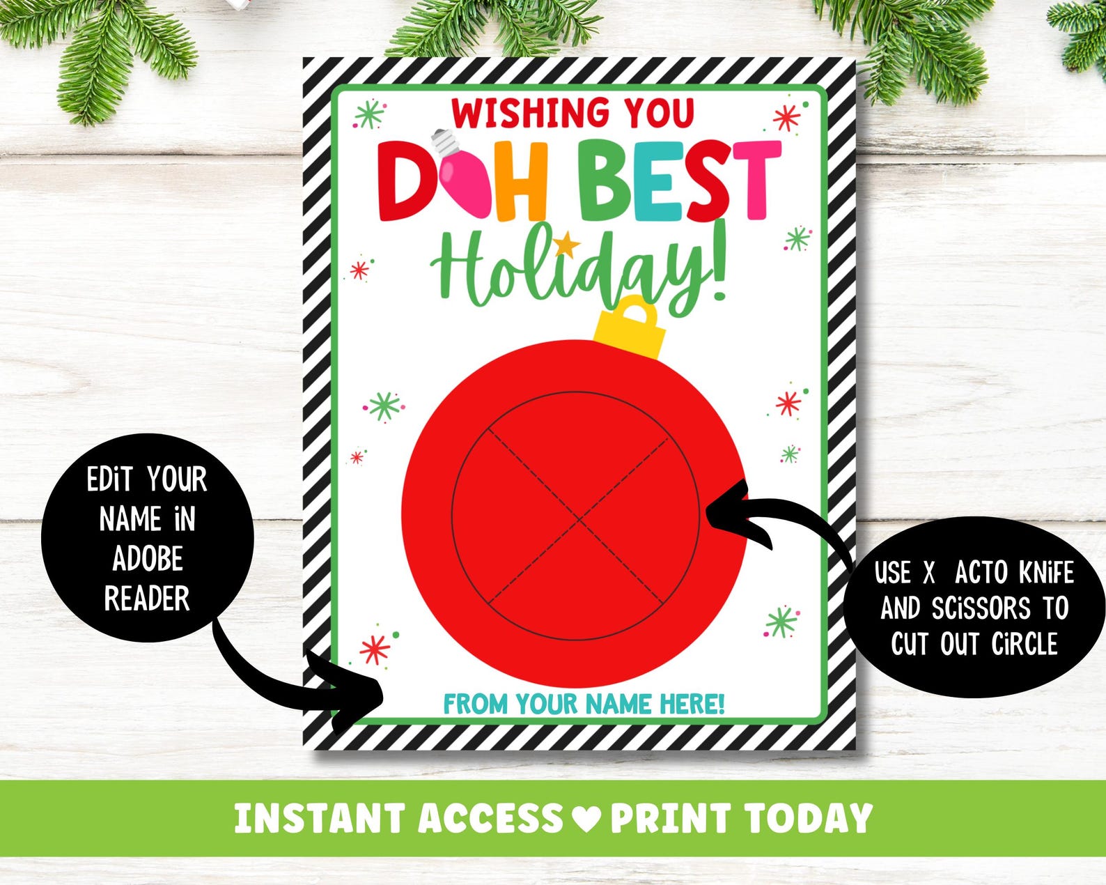 Christmas Play Dough Cards | Holiday Kids Gift | Personalized PDF - Etsy