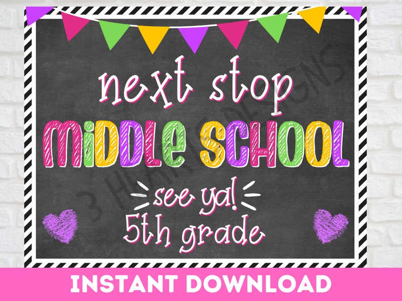 5th Grade Grad Sign Printable Good Bye 5th Grade Last Day - Etsy