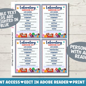 Laboratory Survival Kit Printable Gift for Lab Technicians | Instant ...