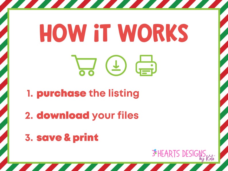 Santa Kisses Treat Topper Digital Download for Christmas Goody Bags ...