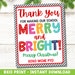 Teacher Appreciation Sign Printable Christmas Sign Merry and - Etsy