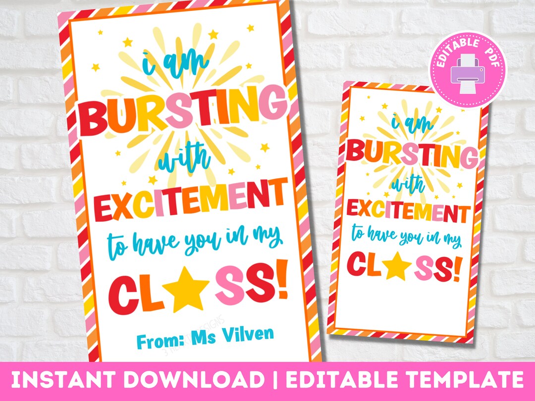 Back to School Gift Tag From Teacher | First Day of School Printable ...