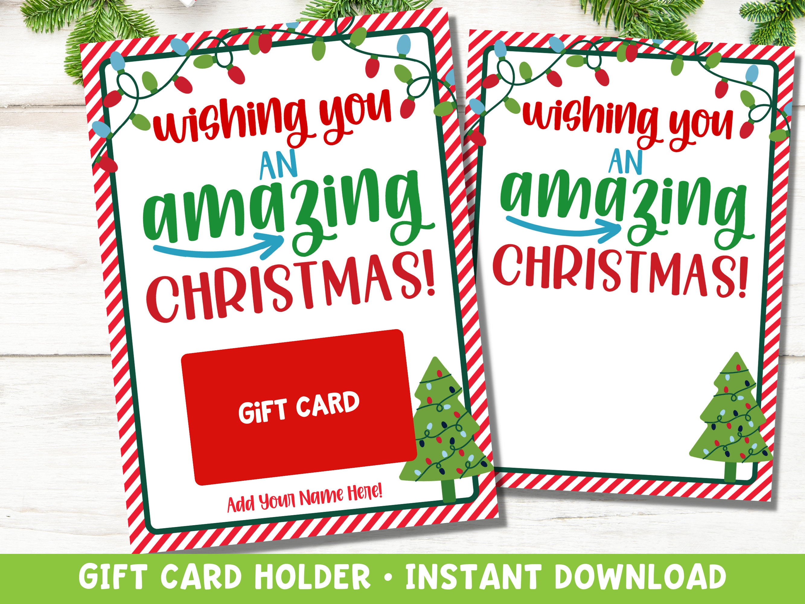 Printable Gift Card Holder Christmas Amazon Gift Card - Etsy