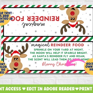 Magic Reindeer Food Treat Bag Topper Printable | Holiday Classroom ...