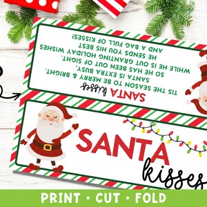 Santa Kisses Treat Topper Digital Download for Christmas Goody Bags ...