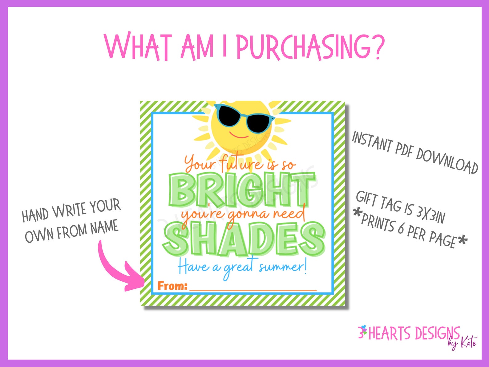 Printable Future is Bright Tag Graduation Gift Tags - Etsy