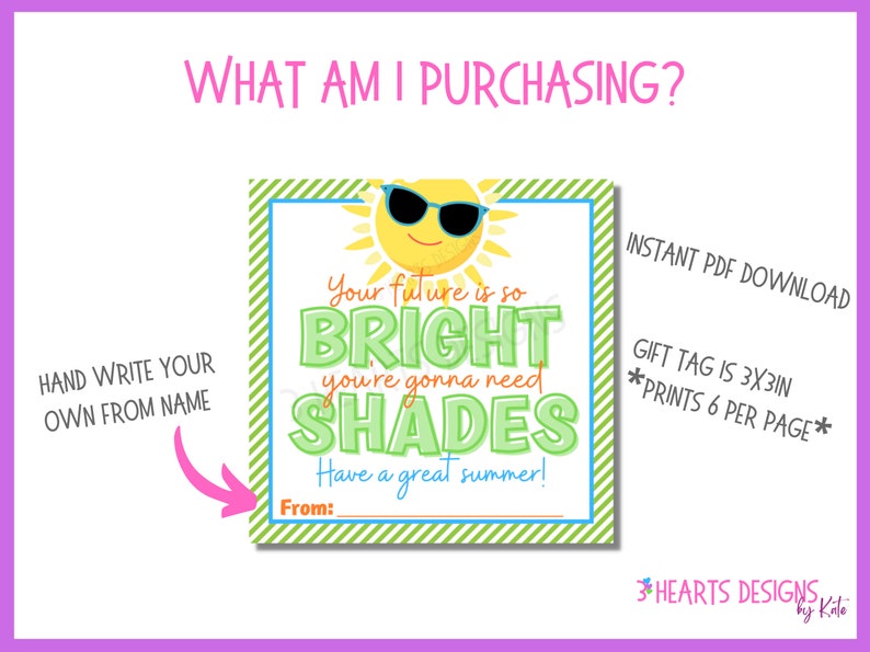 Printable Future is Bright Tag Graduation Gift Tags - Etsy