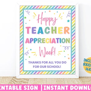 Teacher Appreciation Sign Printable | Teacher Appreciation Week ...