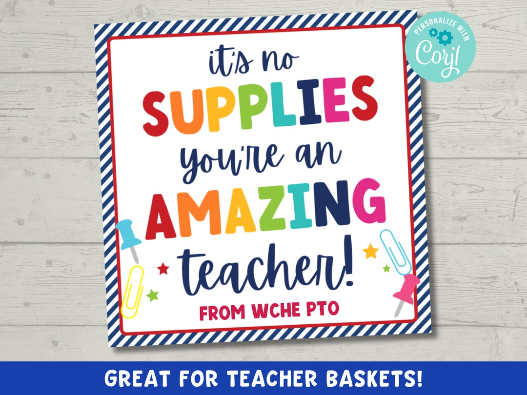 Teacher Supplies Gift Tag Printable | Teacher Appreciation Pencil Gift ...