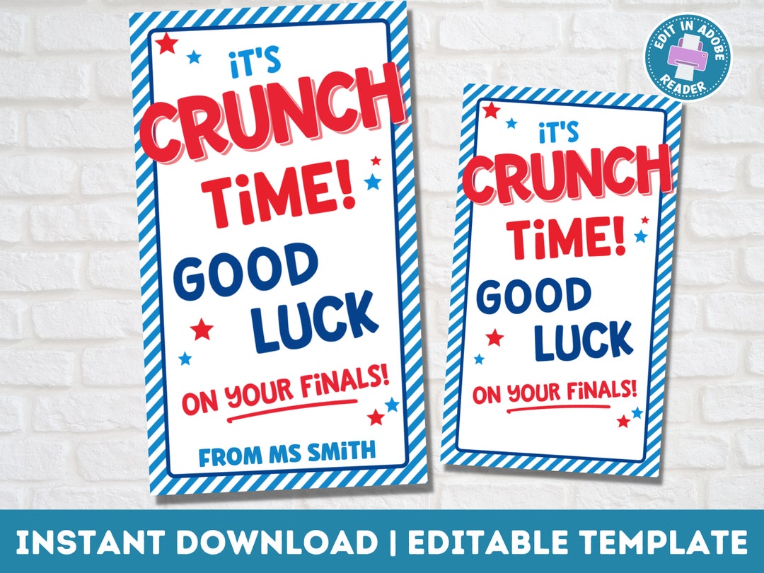 Good Luck Tags Printable Crunch Candy Favor Test - Etsy