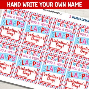 Slap Bracelet Valentine Cards | Classroom Valentines | Printable ...