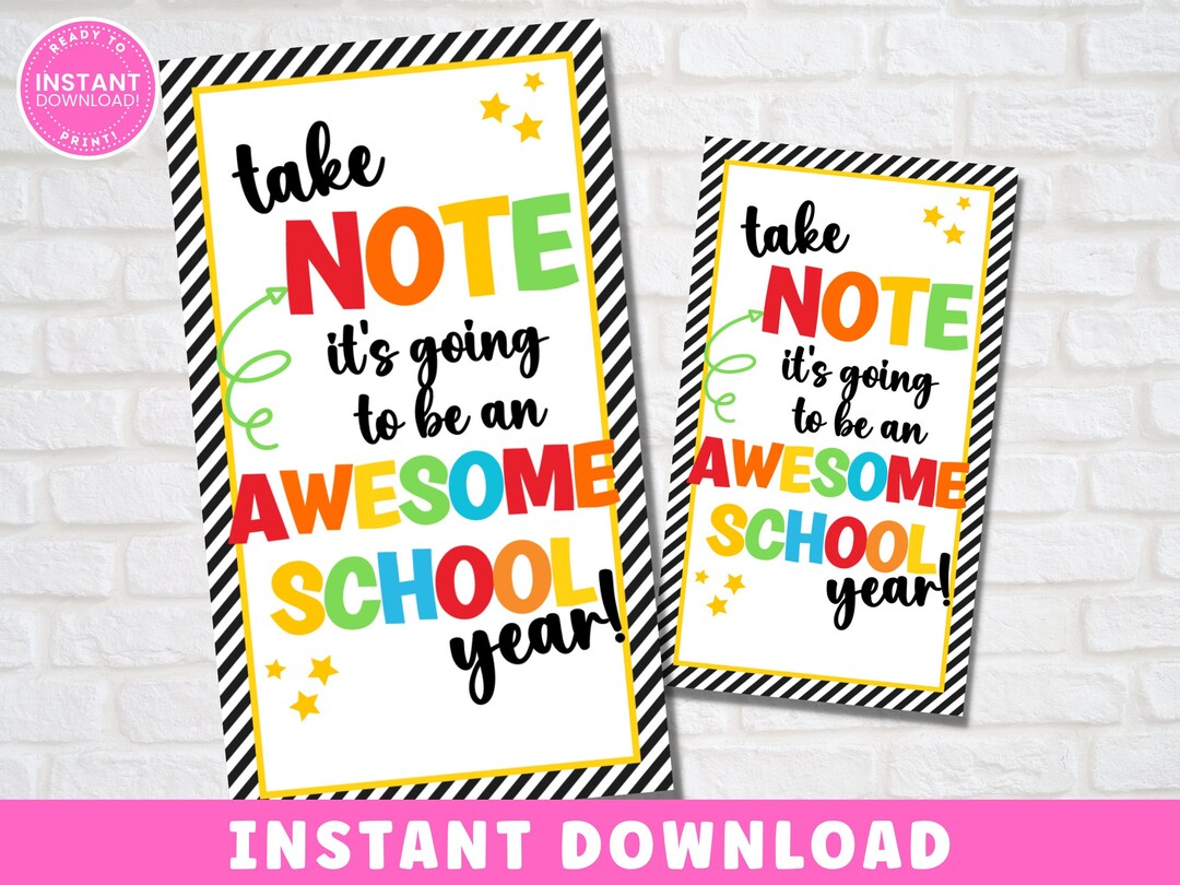 Back to School Teacher Gift Printable | Take Note Tag | First Day of ...