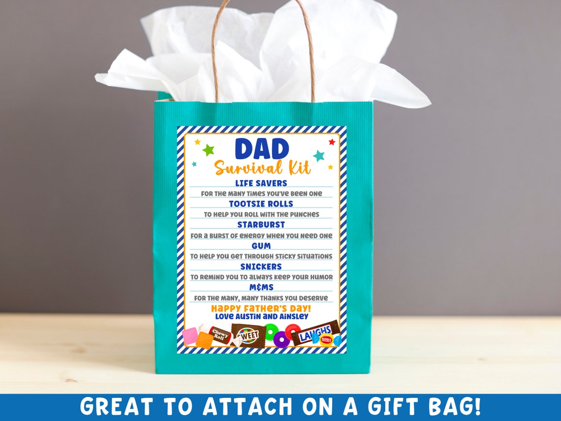 Dad Survival Kit Printable | Happy Fathers Day Funny Gift for Dad ...