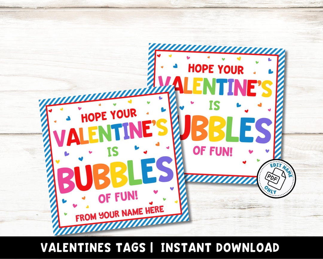 Valentine Bubbles Tags Printable | Bubbles of Fun Valentines Tag ...