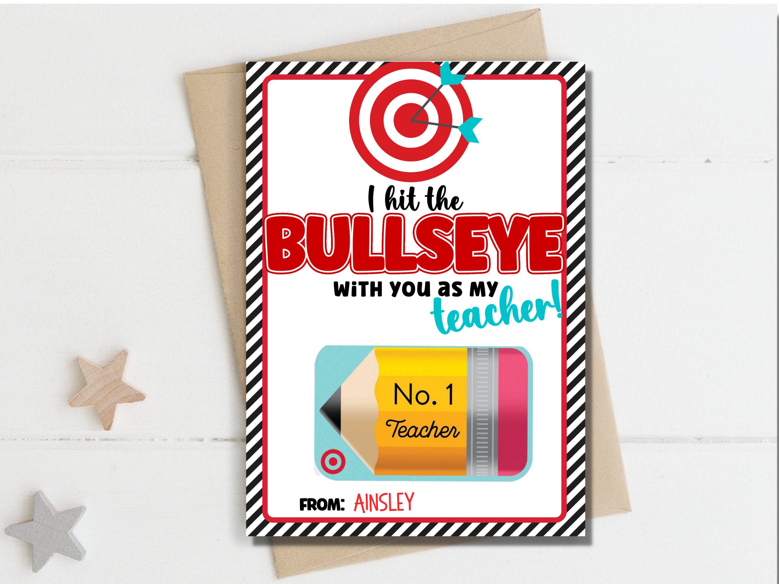 Printable Teacher Gift Card Holder for School Year or Thank You Digital ...