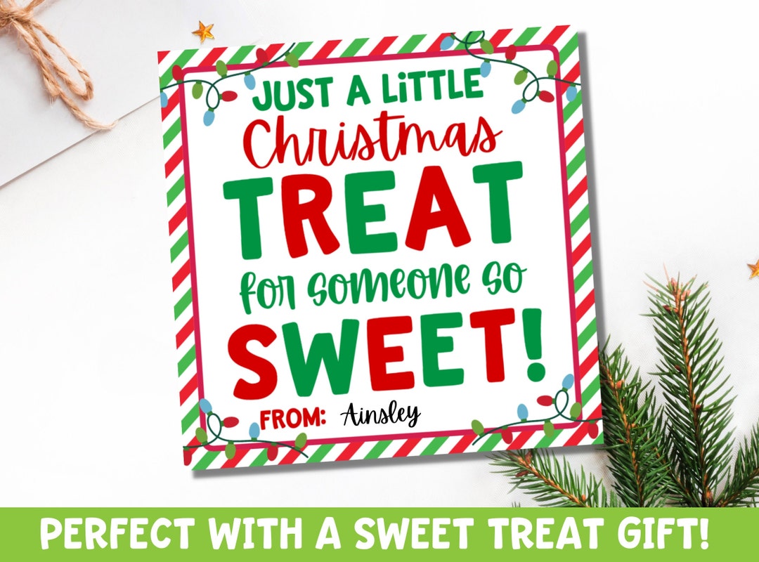 Christmas Treat Gift Tags: Holiday Thank You Notes | Instant Download ...