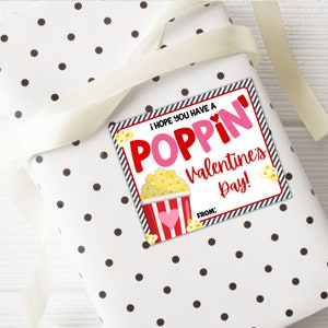 Popcorn Valentine Printable | Classroom Valentines | Popcorn Gift Tag ...