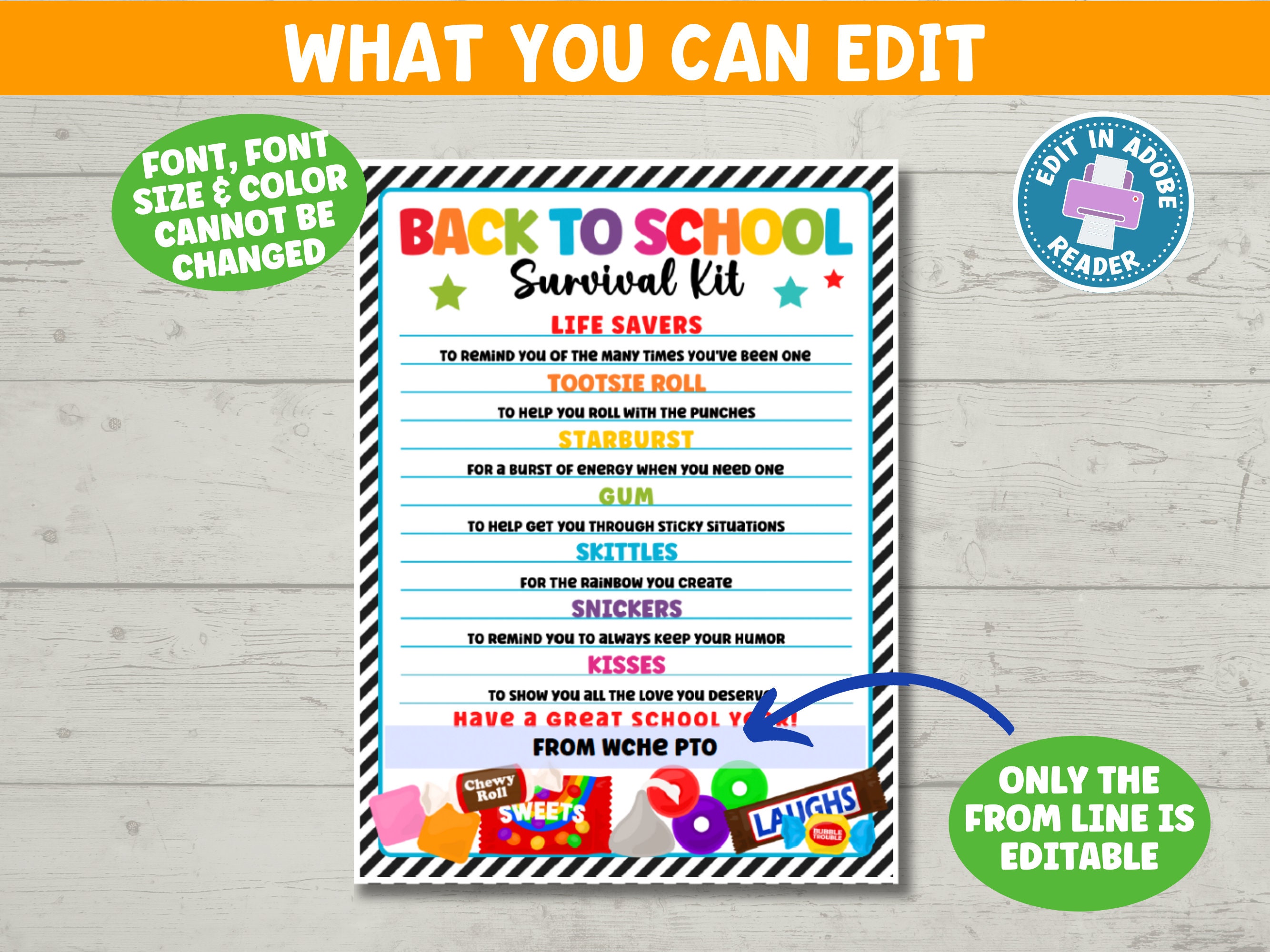 Printable Back to School Survival Kit for Teachers - First Day Gift ...