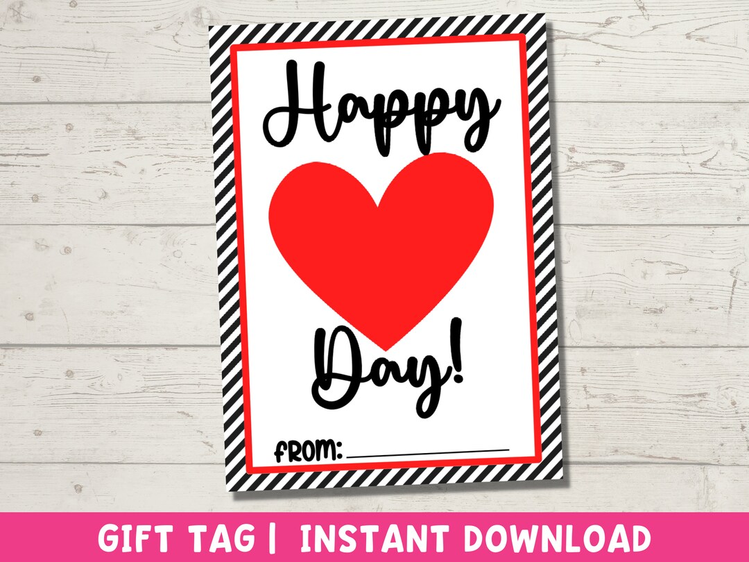 Valentines Day Gift Tags Printable | Happy Valentines Day Tag ...