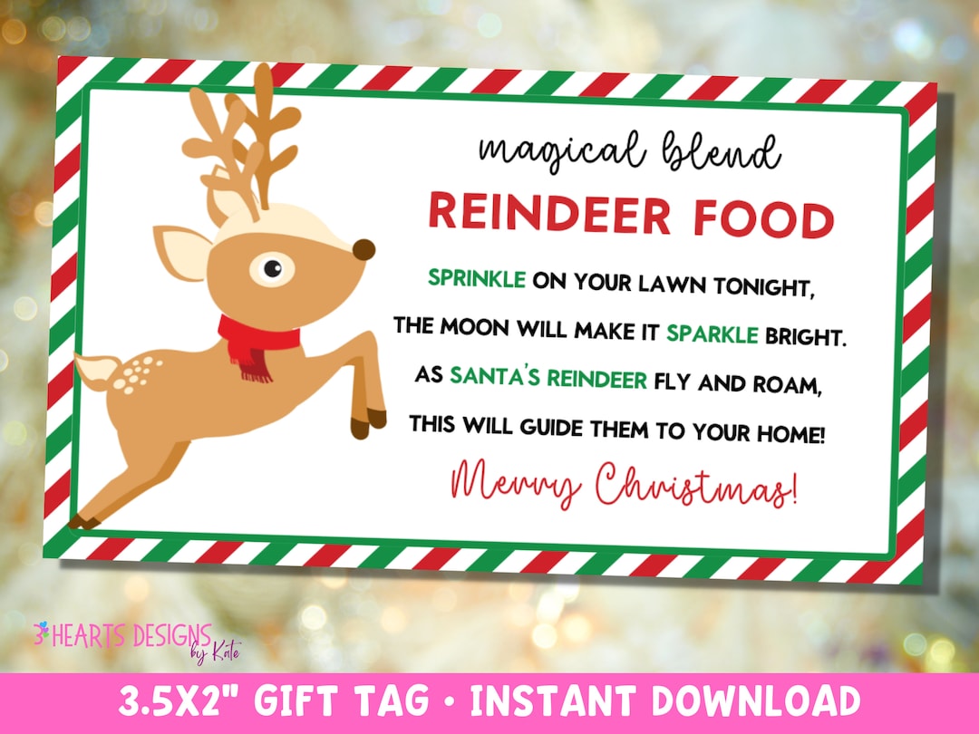 Magic Reindeer Food Tag Printable | Christmas Eve Box | Classroom ...