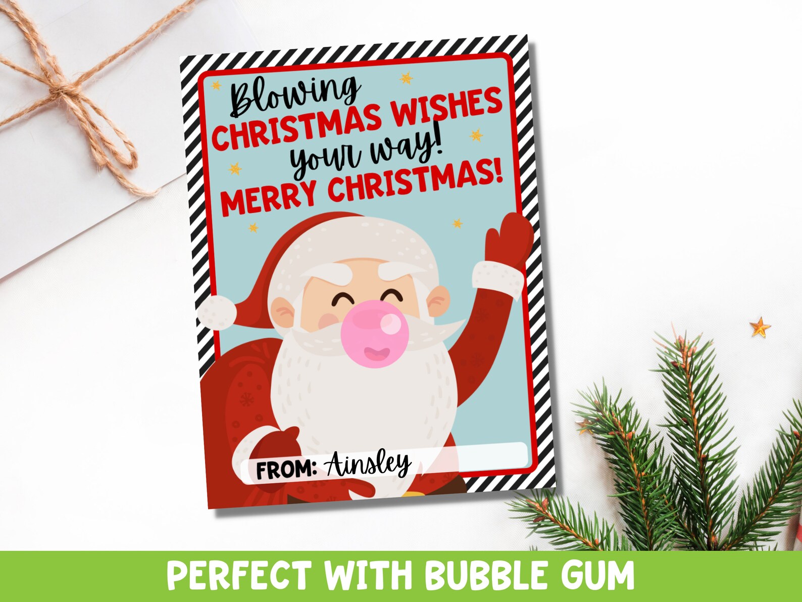 Bubble Gum Christmas Tags | Printable Holiday Gift Tags | Instant ...