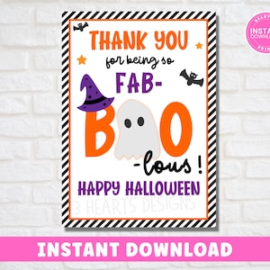 Halloween Favor Tag | Teacher Appreciation Thank You Gift | Halloween ...