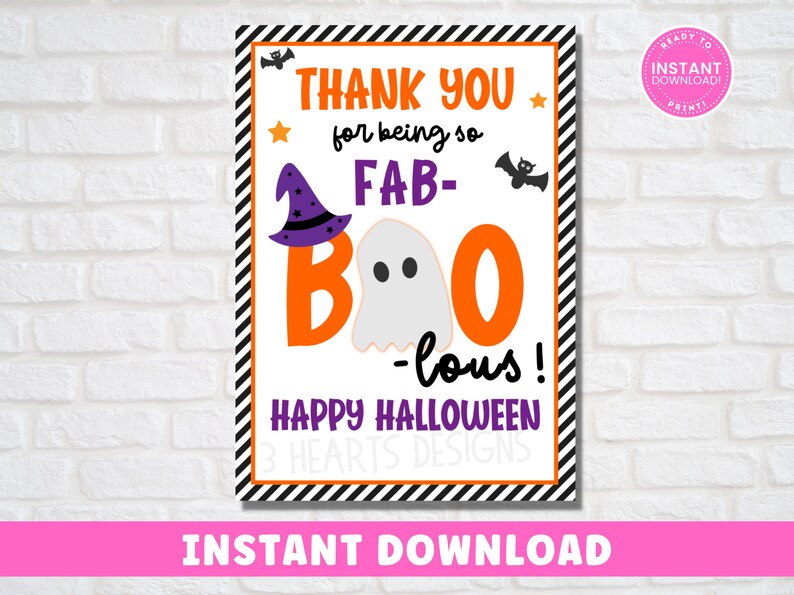 Halloween Favor Tag Teacher Appreciation Thank You Gift - Etsy